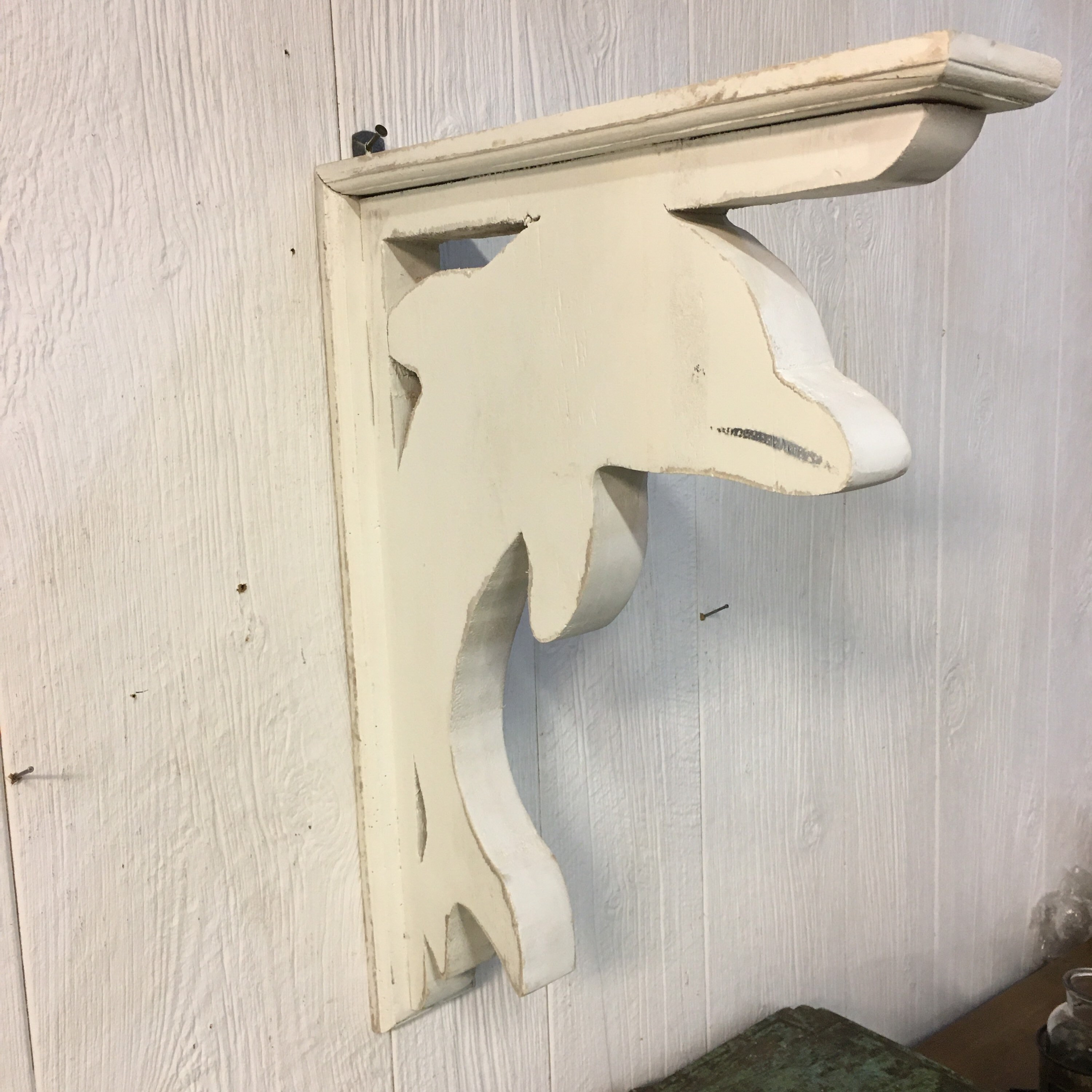 Pair of Large Dolphin Shaped White Wooden Corbels Shelf | Etsy