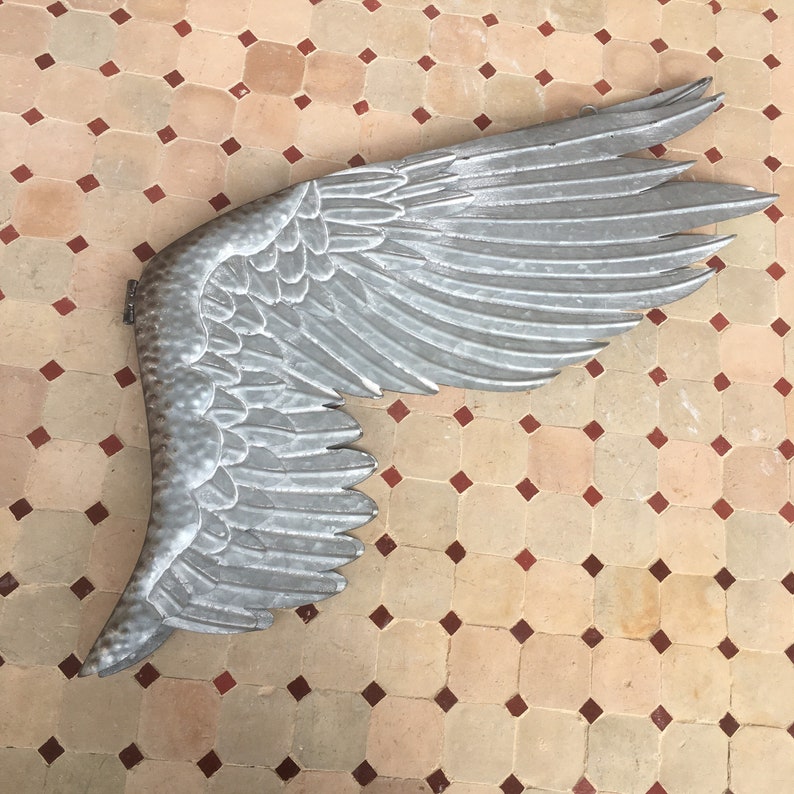 Set of Galvanized Metal Angel Wings Pair Hinges Rustic Hanging - Etsy