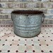 Primitive Style Antique Metal Well Bucket W/ Two Handles Planter Holder ...