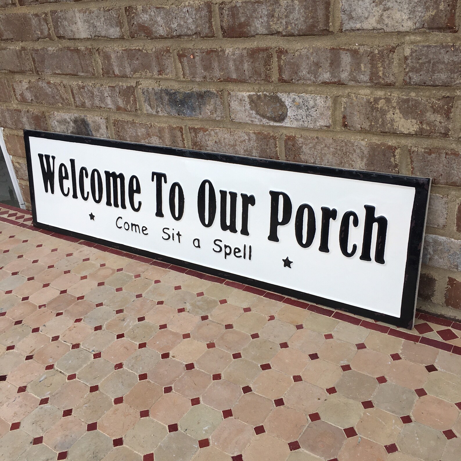 36x9 Welcome to Our Porch Hanging Metal Sign Embossed - Etsy