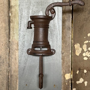 Cast Iron Well Water Pump Wall Hanger Hook Vintage Antique Style Hat ...