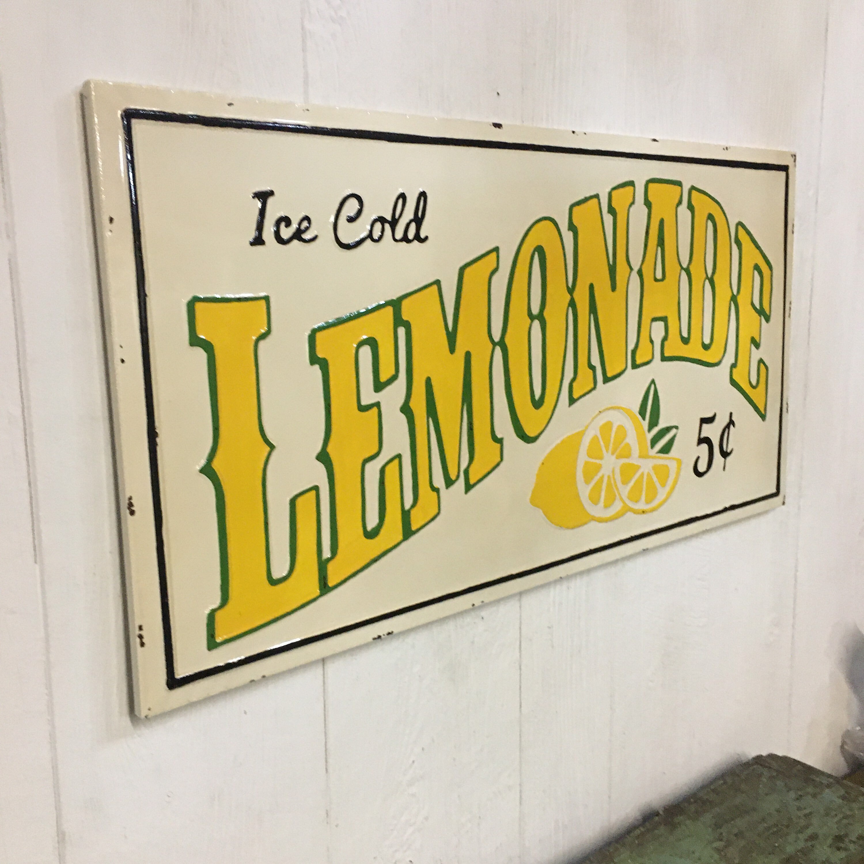 Large Ice Cold Lemonade Metal Sign Vintage Style Stand General | Etsy