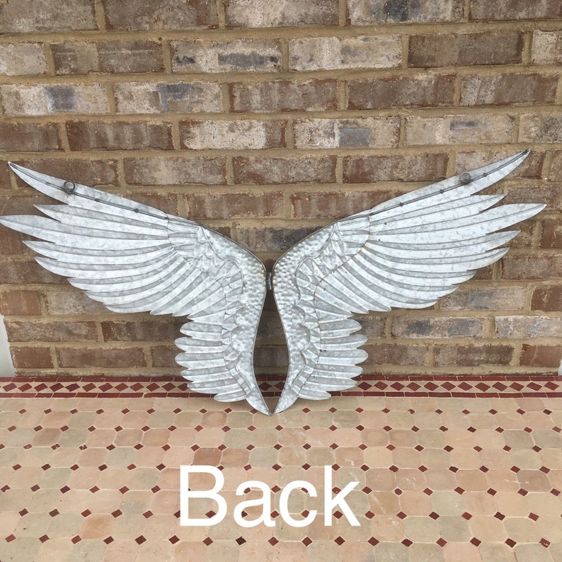 Set of Galvanized Metal Angel Wings Pair Hinges Rustic Hanging - Etsy