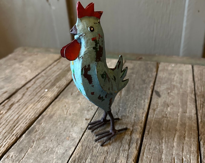 Large Carved Wood Rooster, Rustic Chicken Rooster Decor, Distressed ...