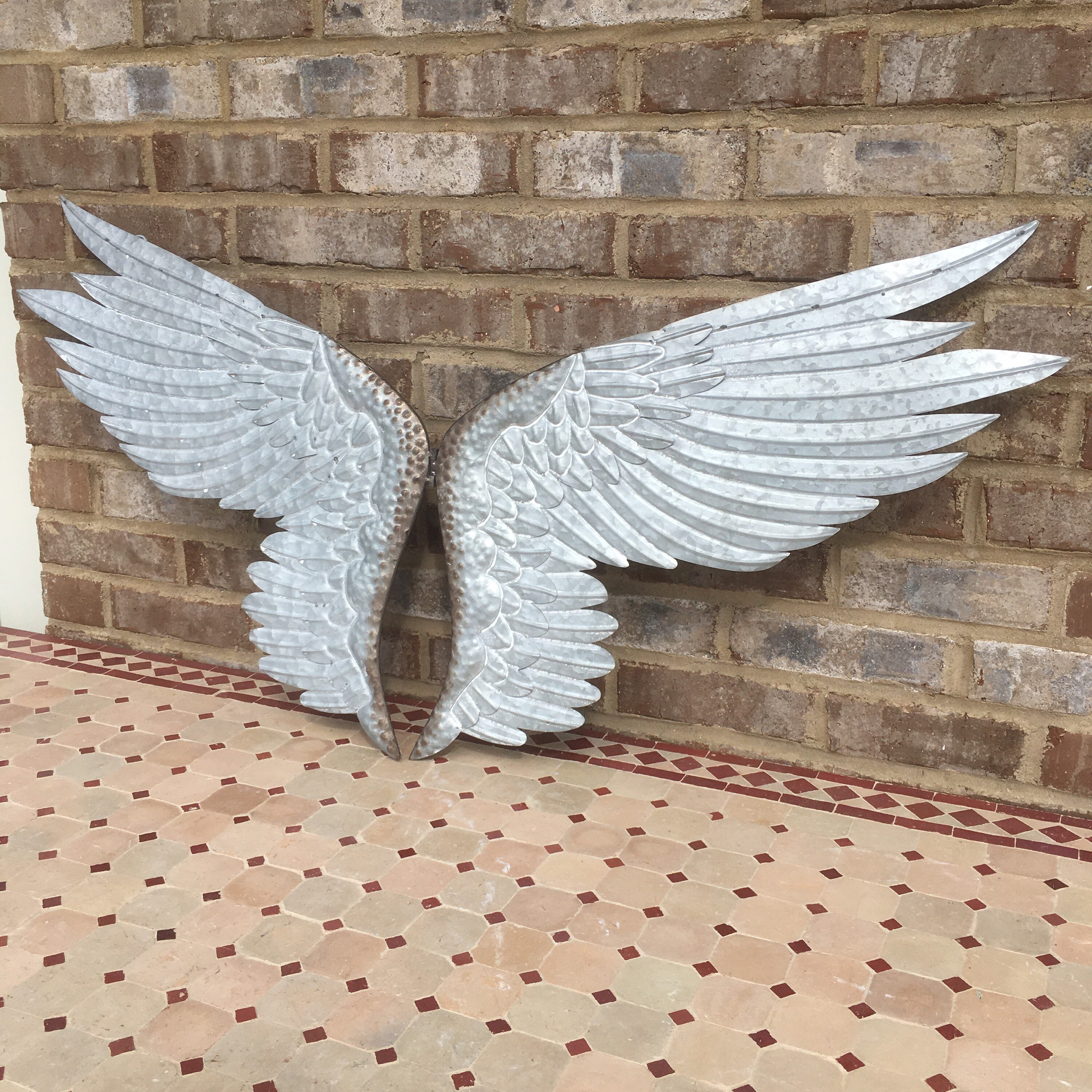 Set of Galvanized Metal Angel Wings Pair Hinges Rustic Hanging - Etsy