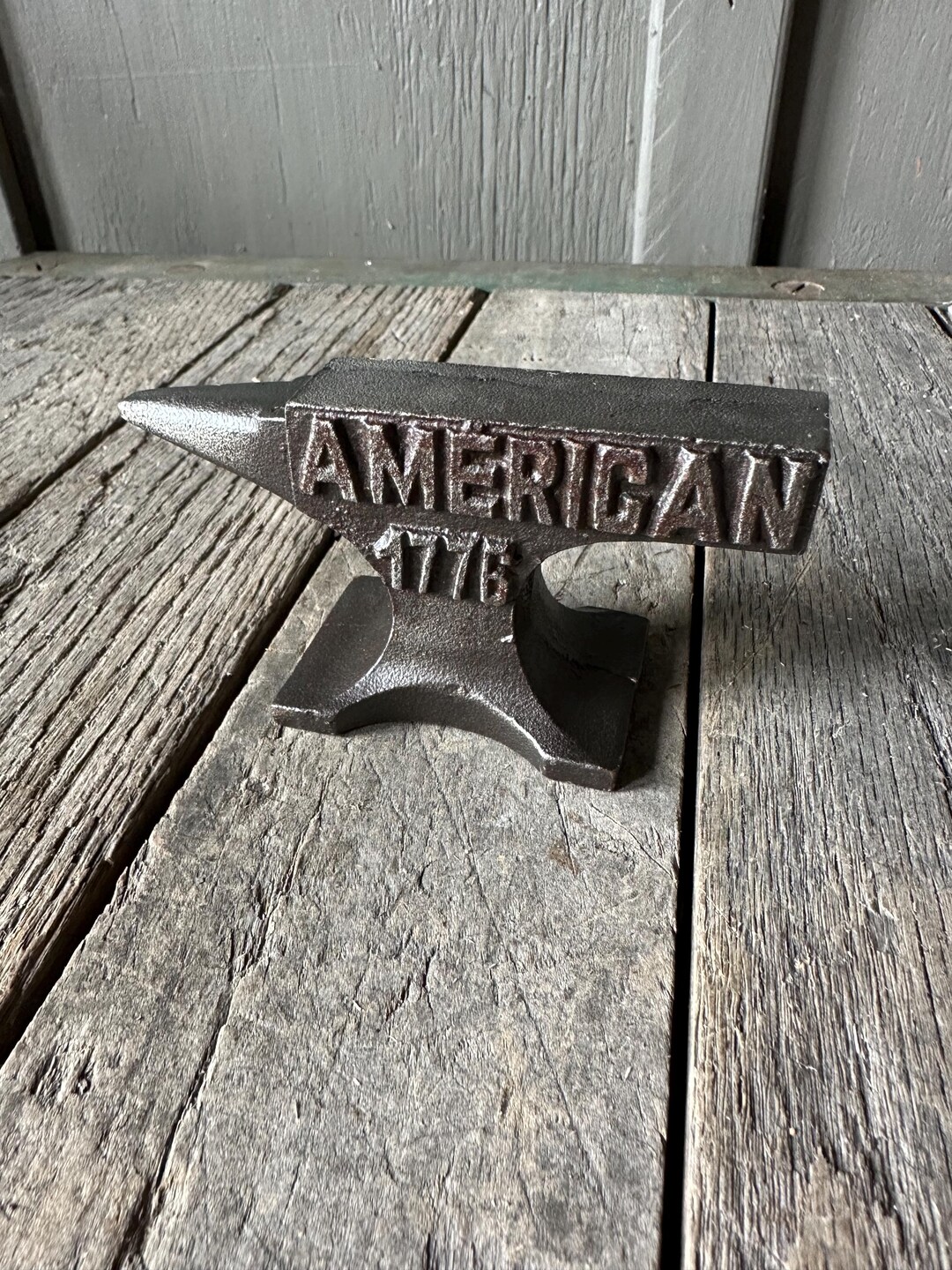 America 1776 in God We Trust Cast Iron Anvil W/ Antique Finish & Raised ...