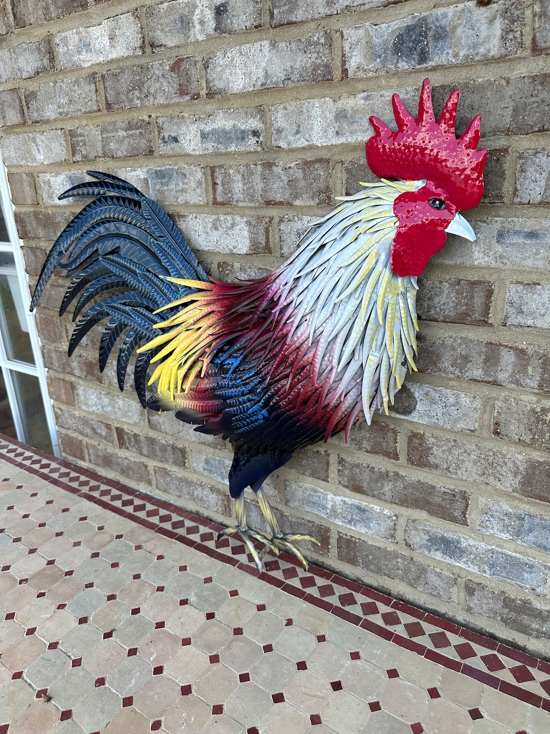 Beautiful Large Metal Rooster Wall Art - Plaque Farm Chicken Hen Decor ...