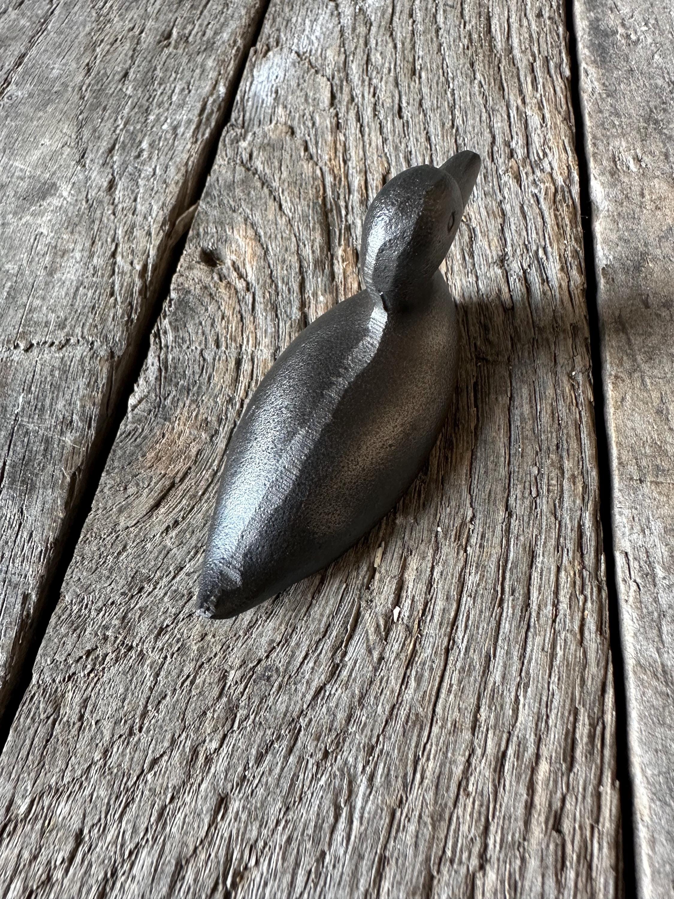 Small Cast Iron Duck Decoy Statue - Figurine Shelf Art Mallard Hunting ...