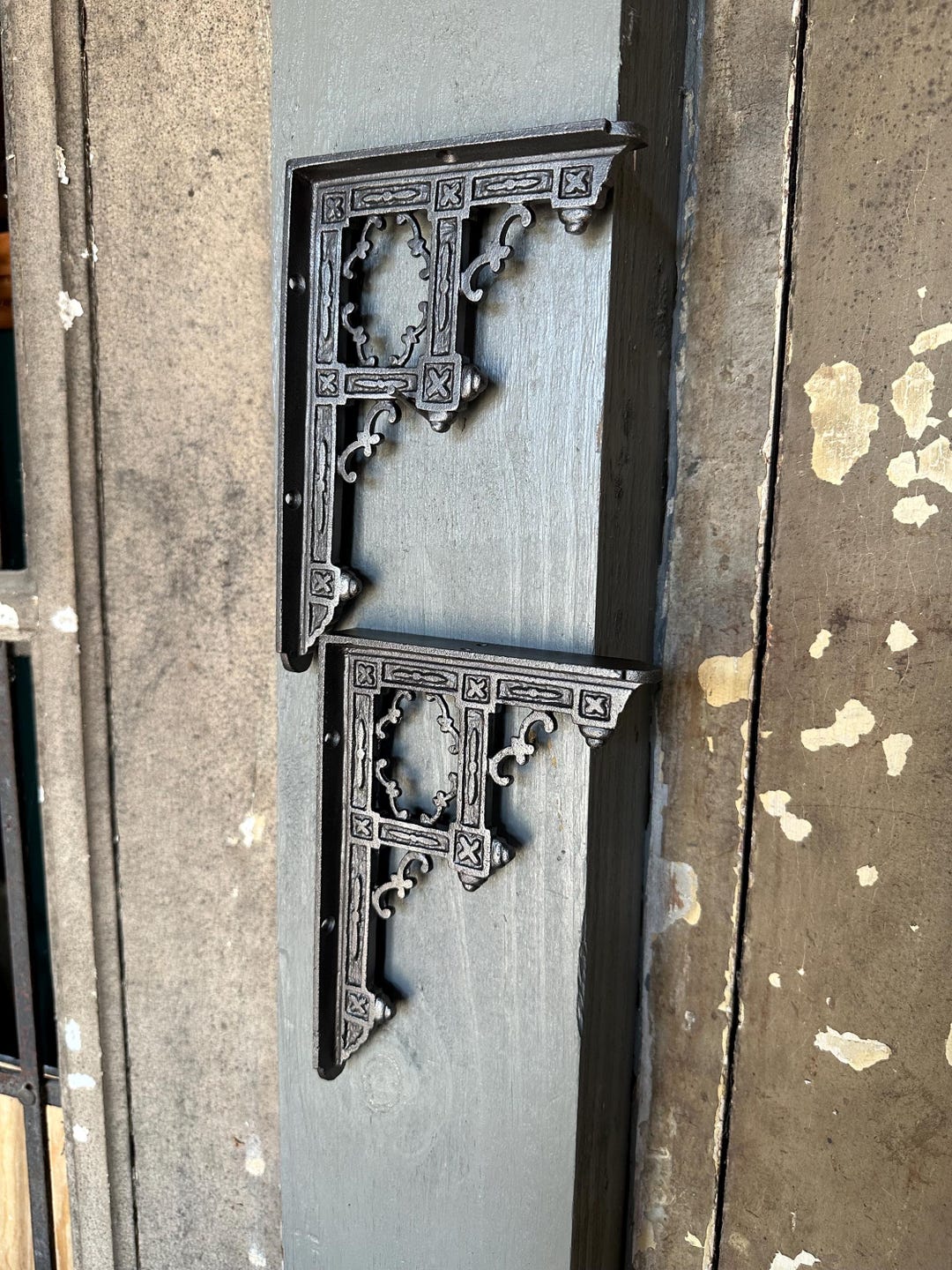 Set of 2 Ornate Intricate Cast Iron Shelf Bracket - Etsy