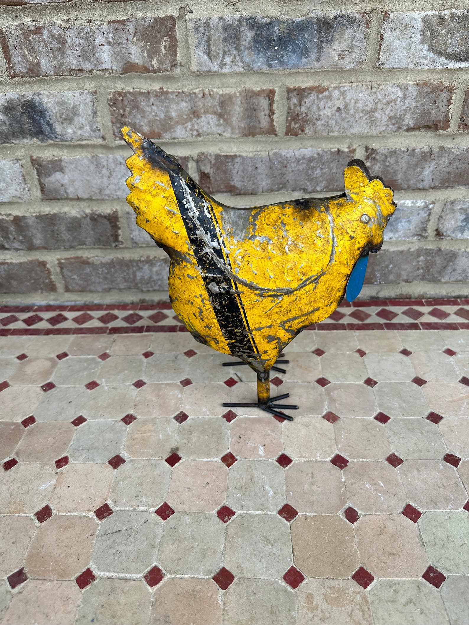 Rustic Metal Chick Figurine - Chicken Baby Chick Hen Statue Rooster ...