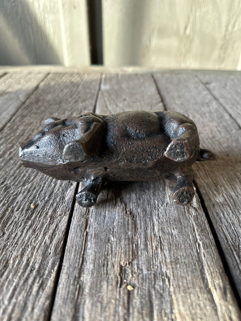 Small 5 Cast Iron Pig Statue Figurine Paperweight Art - Etsy