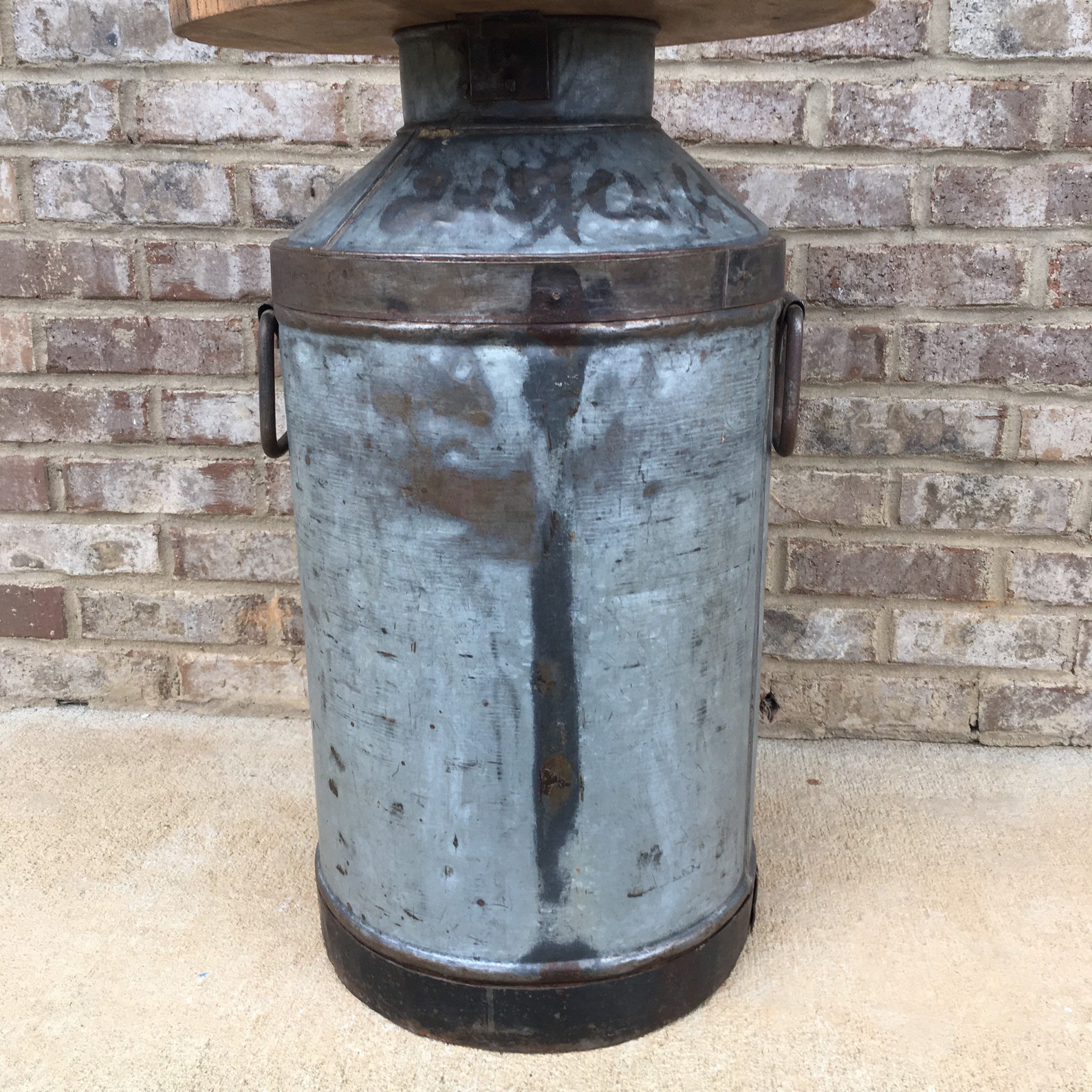 Incredible Antique Milk Can Round Table Reclaimed Wood Rustic - Etsy