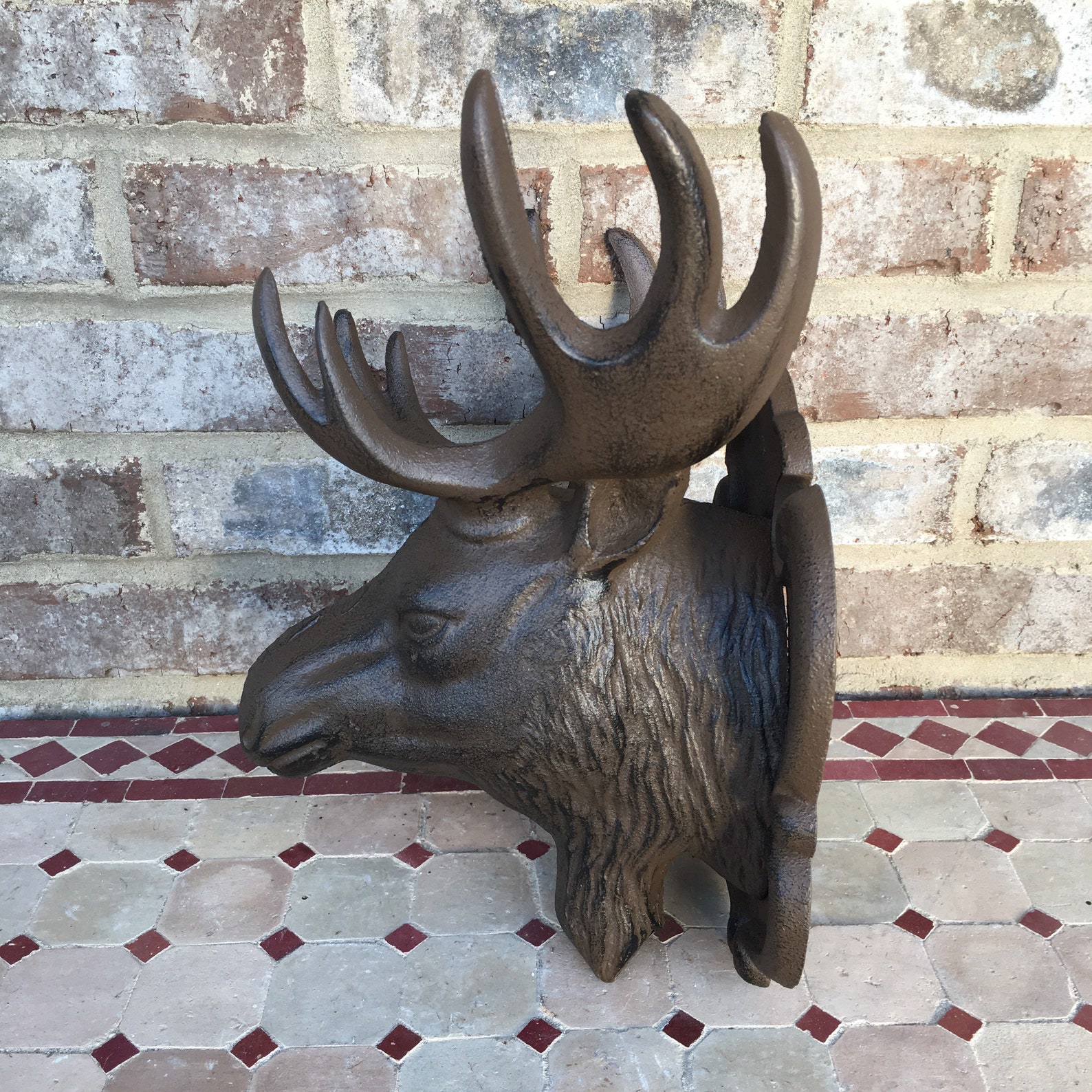 Cast Iron Moose Head Wall Mount Elk Deer Venison Rustic Cabin - Etsy