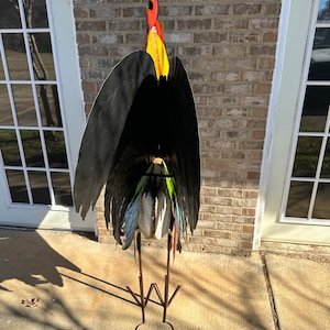 GIANT 5 Ft Tall Rooster Metal Statue Garden Art Yard Chicken - Etsy