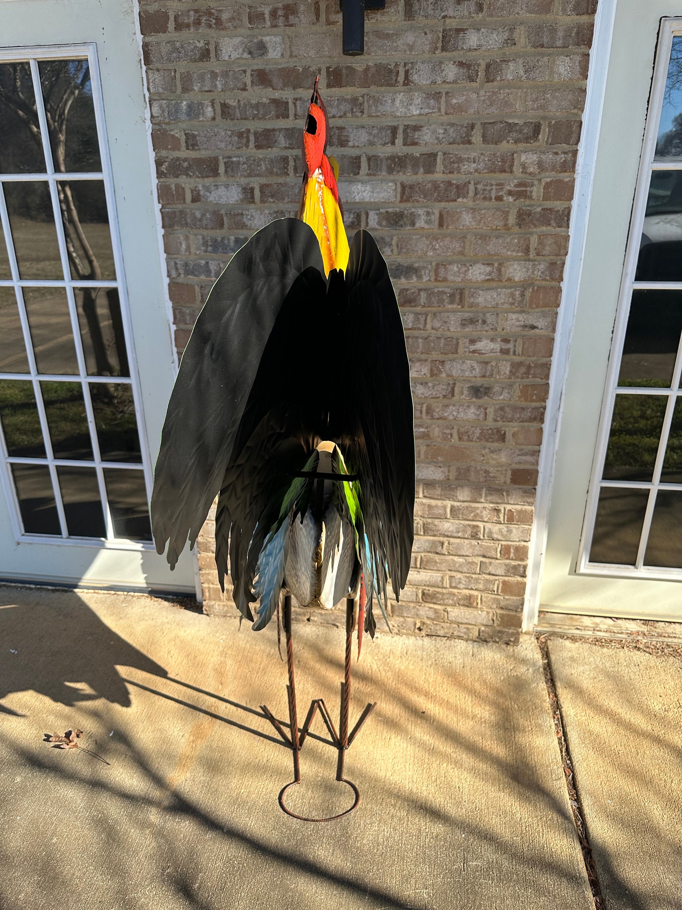 GIANT 5 Ft Tall Rooster Metal Statue Garden Art Yard Chicken - Etsy