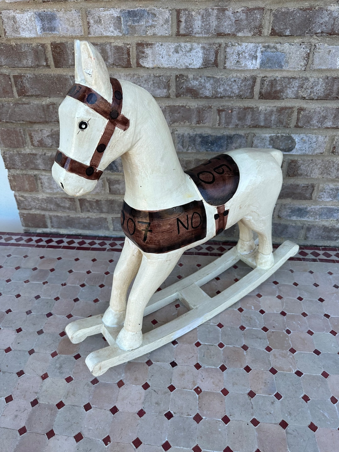 23 Antique Style Wooden Rocking Horse Solid Wood White - Etsy