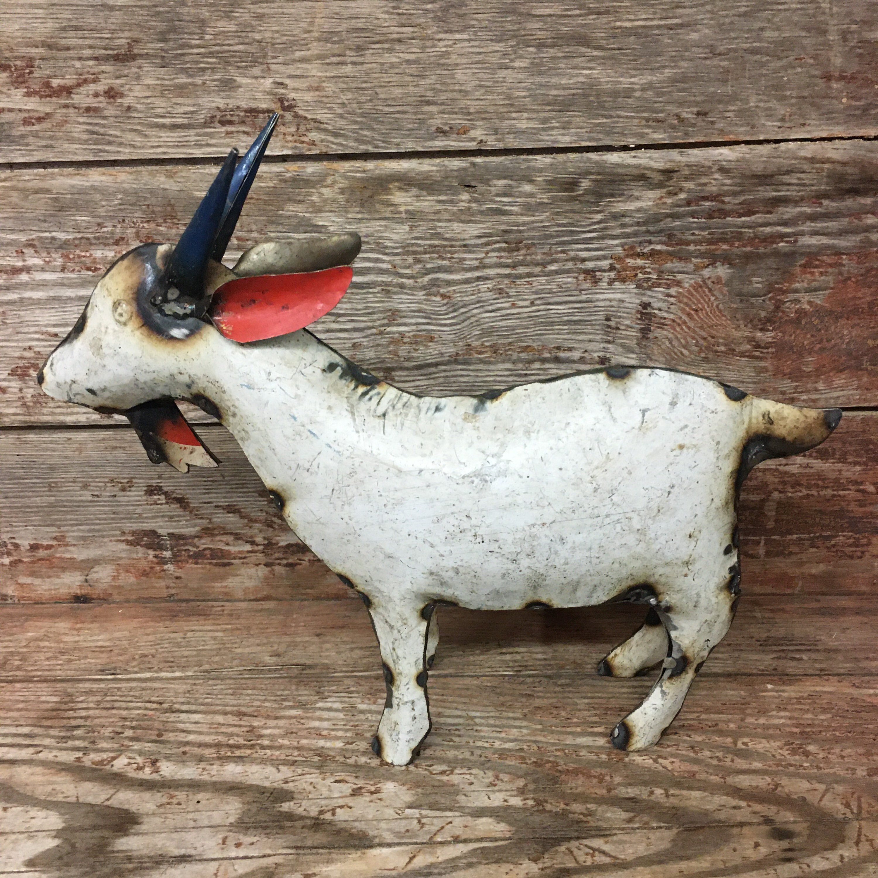 Cute Hand-Made Metal Goat Statue Figurine Folk Art Farmhouse | Etsy