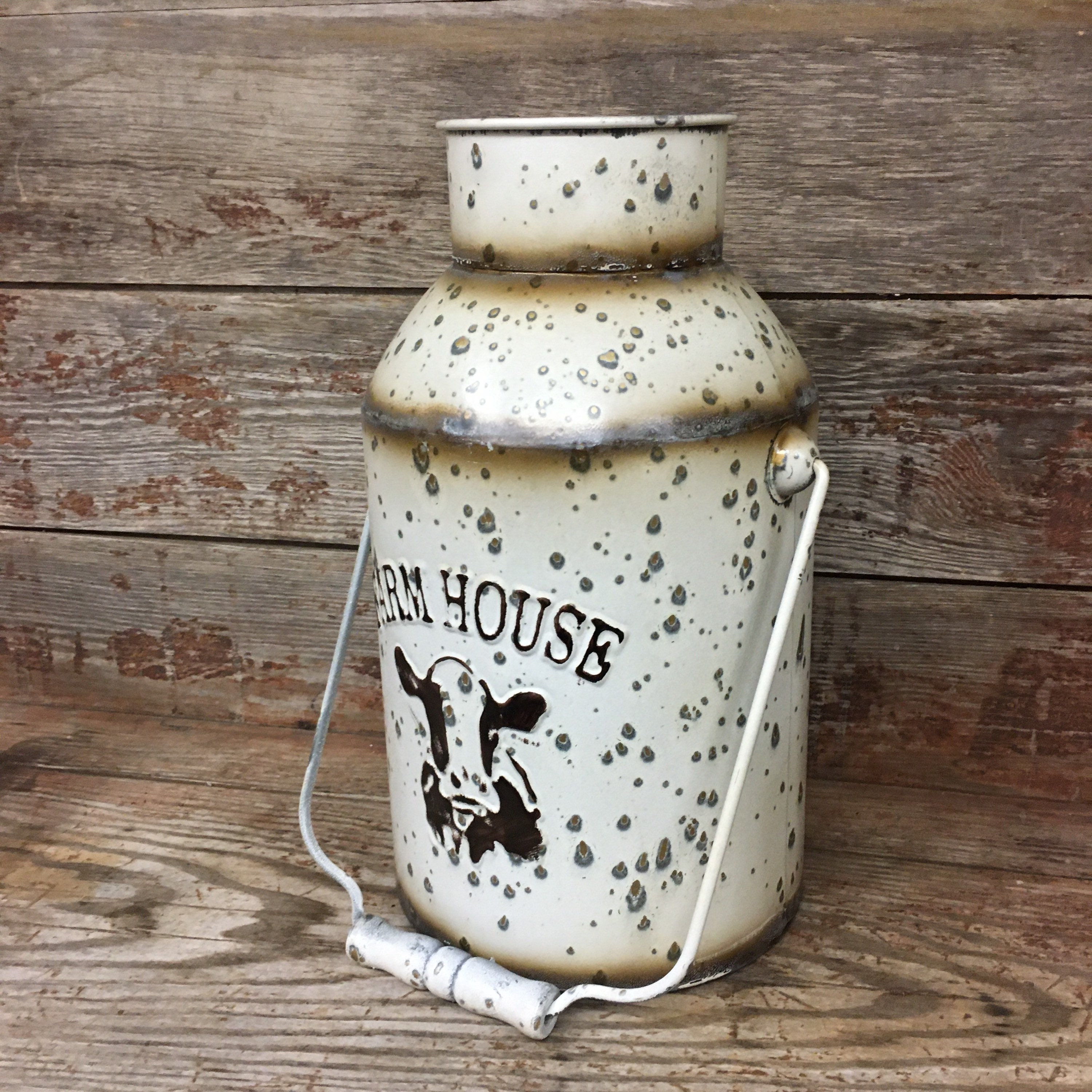 Farmhouse Style Metal Milk Can Display Jug W/ Handle Country - Etsy