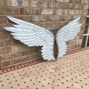 Set of Galvanized Metal Angel Wings Pair Hinges Rustic Hanging - Etsy