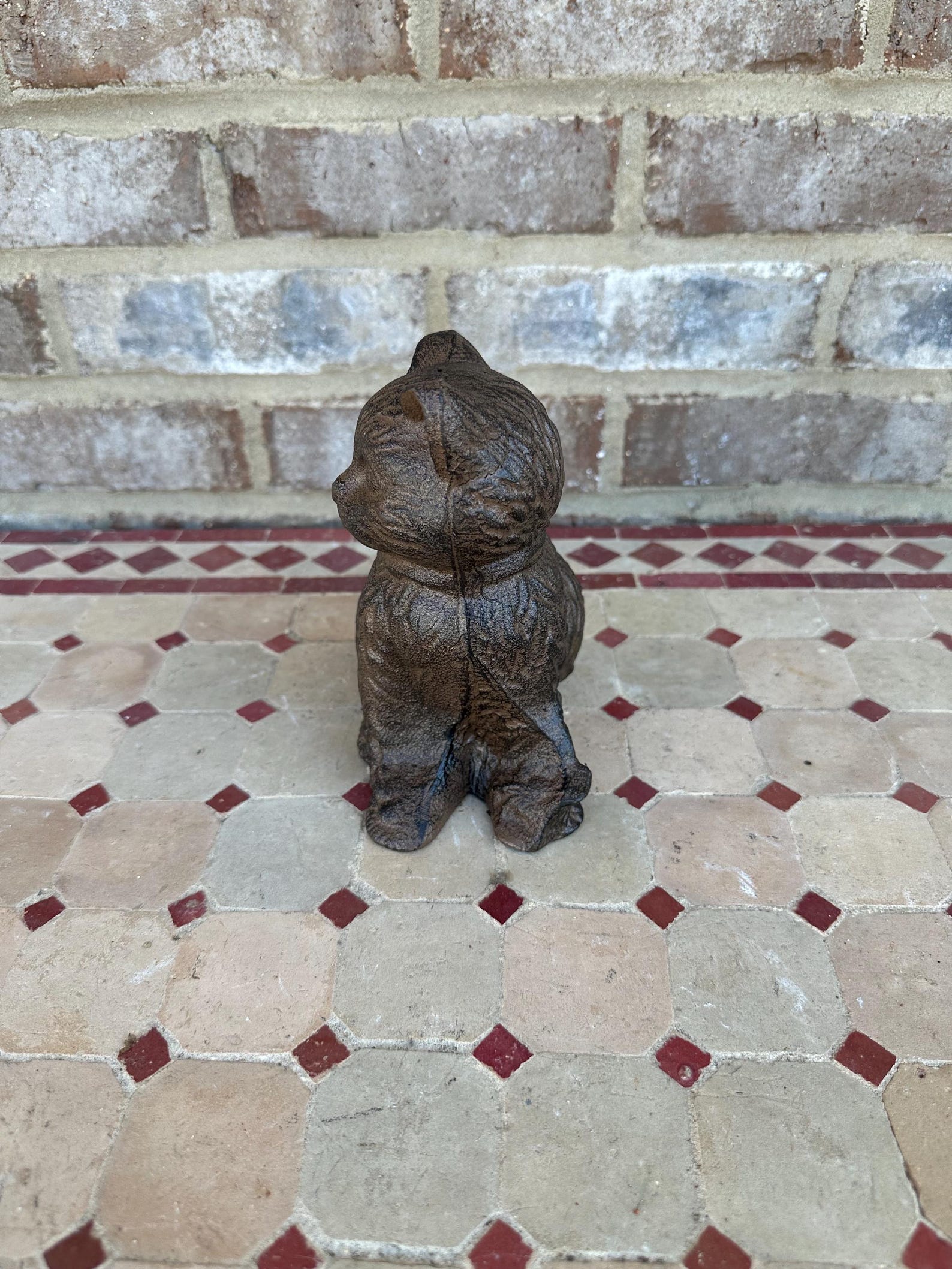 Large Heavy Cast Iron Cat Statue Door Stop Sculpture Art Piece Kitten ...