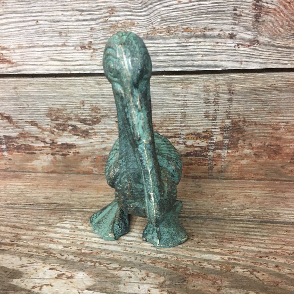 Cast Iron Pelican Statue Lawn Gard Yard Art Bird Beach Nautical Coastal ...