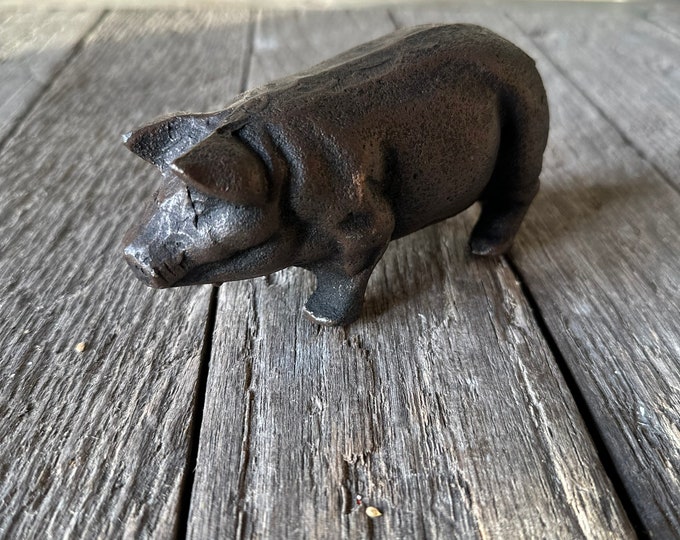 Cast Iron I Made Chicago Famous Copyright 1902 Pig Hog COIN BANK! Piggy ...