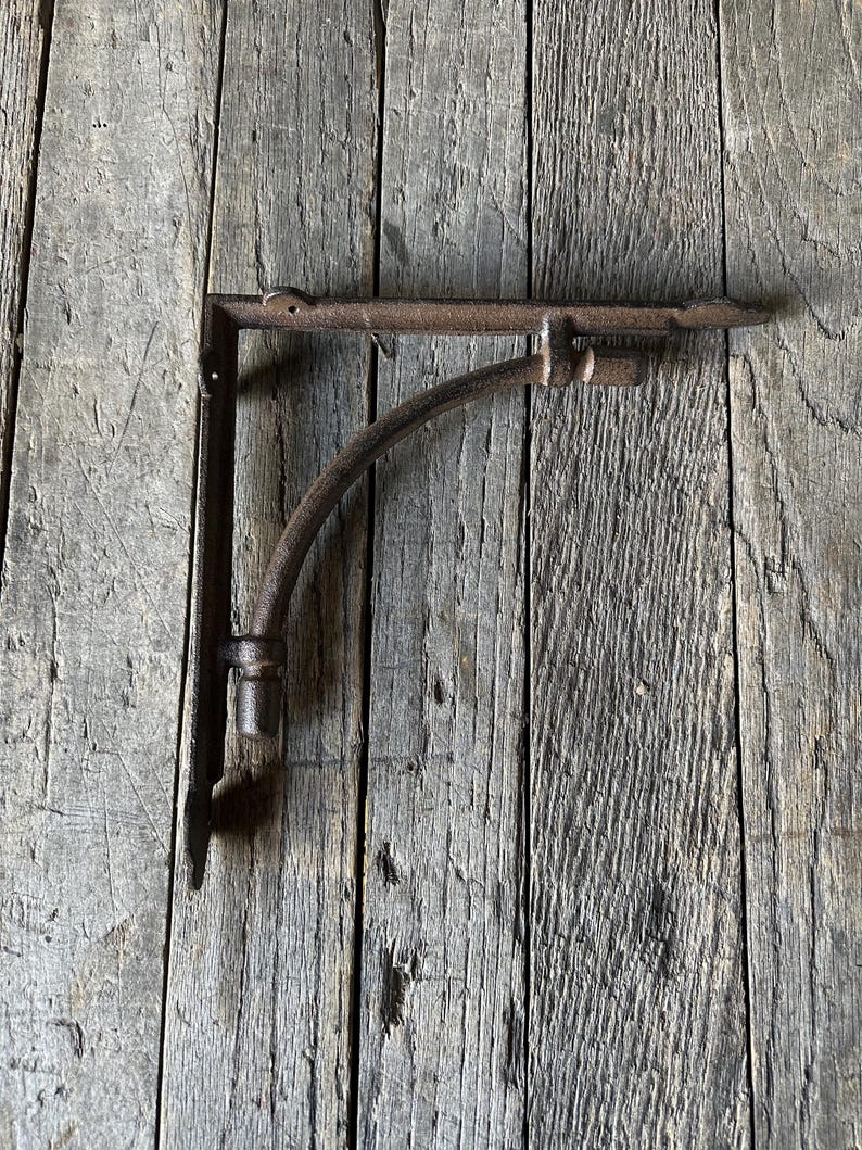 Pair Set of 2 Large Cast Iron Shelf Brackets Braces Rustic General ...