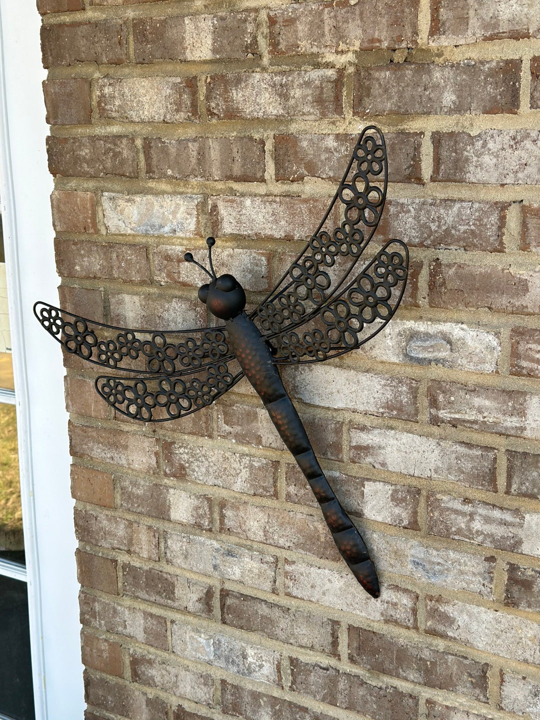 Large 23” Over-sized Metal Dragonfly Wall Art Display Garden Yard Tree ...