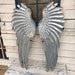 Large 43” Set of Galvanized Metal Angel Wings Pair Rustic Hanging Wall ...