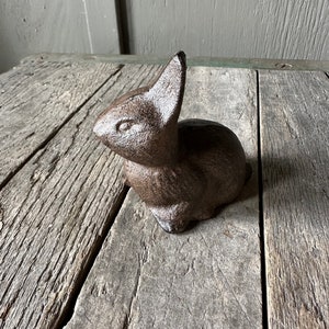 Solid Cast Iron Rabbit Statue Figurine Heavy Paperweight Art Figure ...