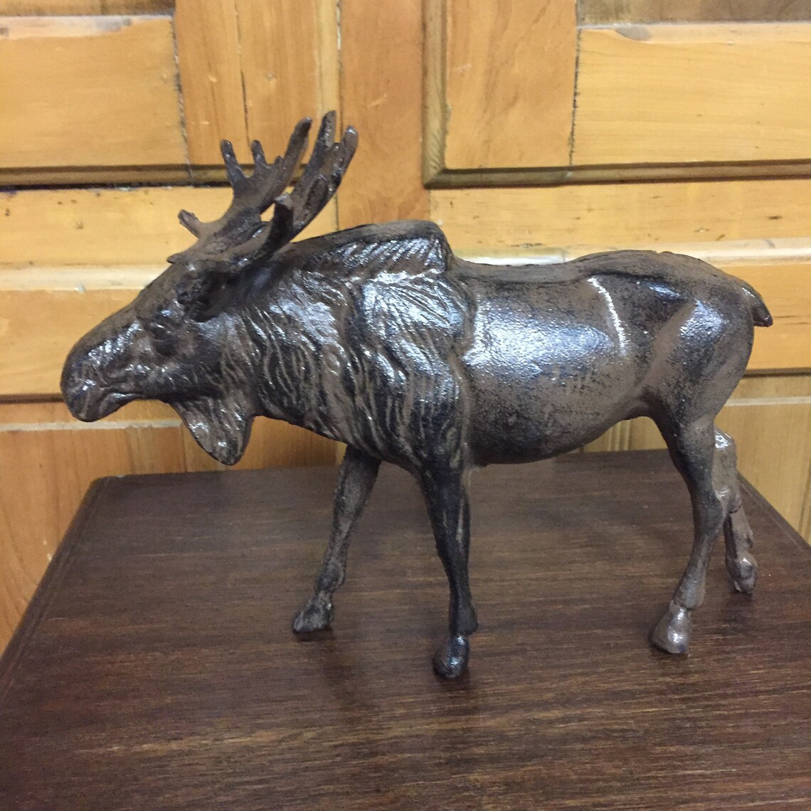 Cast Iron Moose Statue Figure Art Doorstop Elk Cabin Lake Home | Etsy