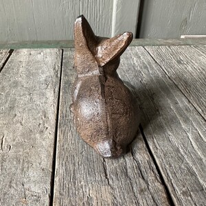 Solid Cast Iron Rabbit Statue - Figurine Heavy Paperweight Art Figure ...