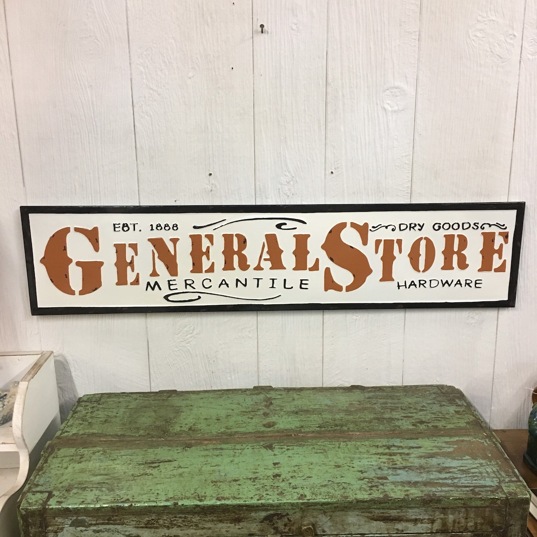 General Store Dry Goods Mercantile Hardware Metal Sign Vintage Style ...