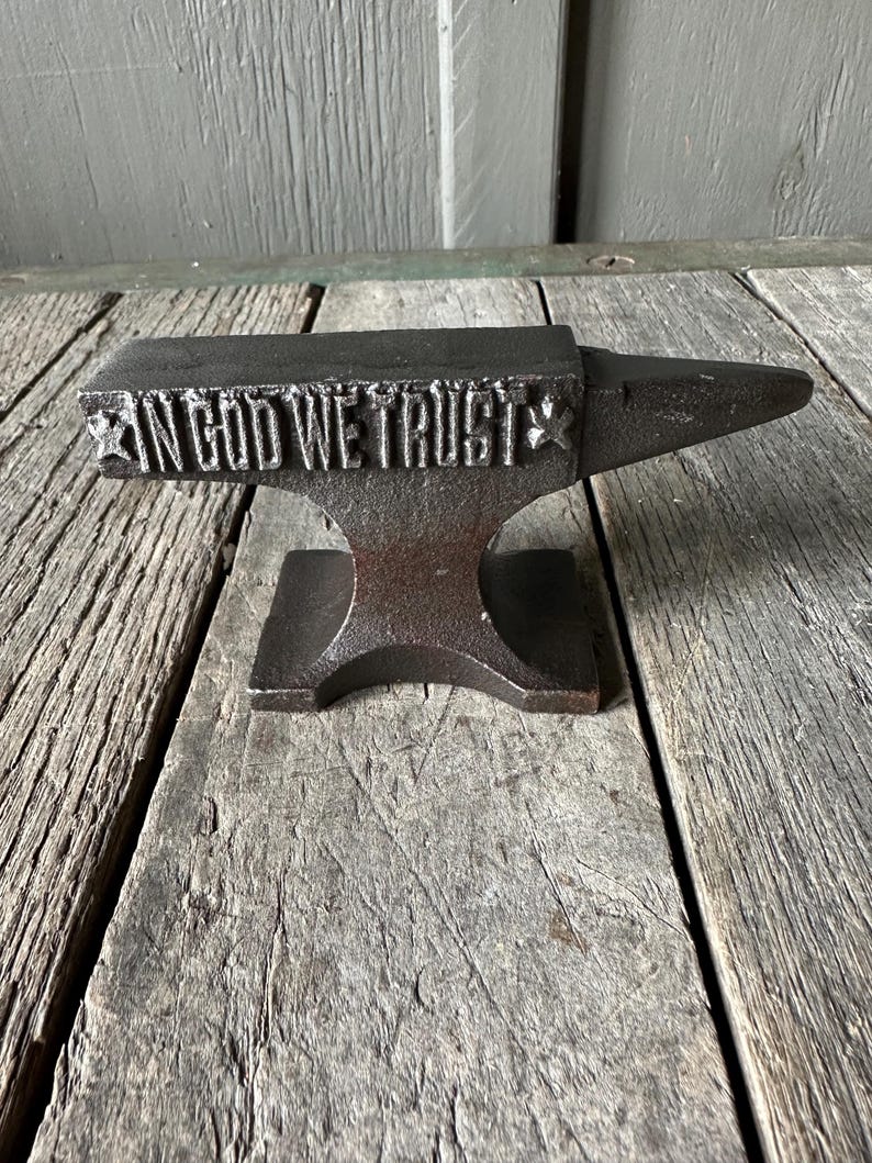 America 1776 in God We Trust Cast Iron Mini Anvil W/ Antique Finish ...