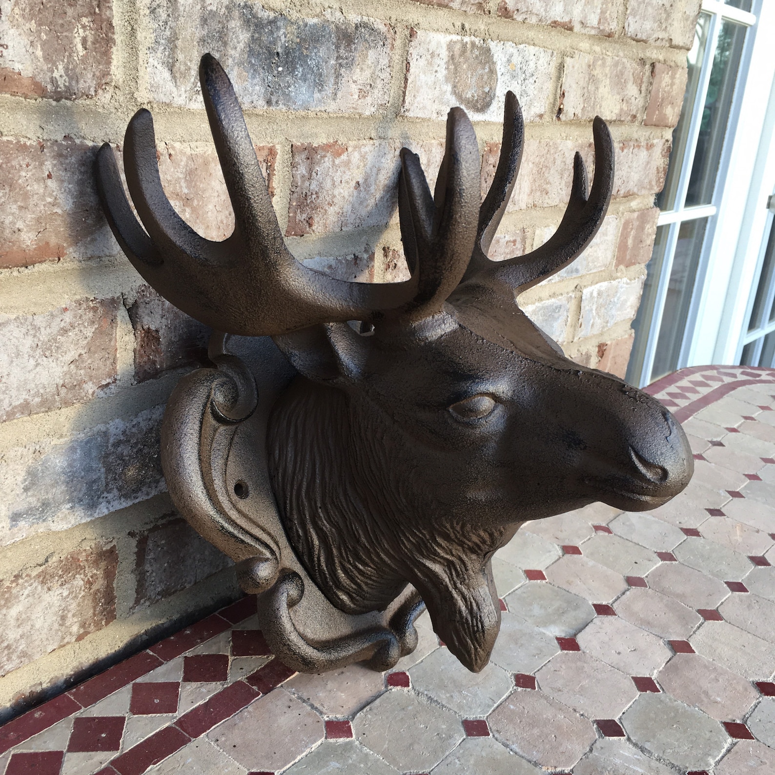 Cast Iron Moose Head Wall Mount Elk Deer Venison Rustic Cabin | Etsy