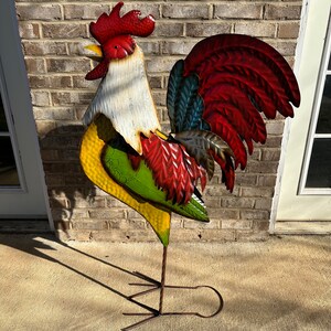 LARGE 3.5 Ft Tall Rooster Metal Statue Garden Art Yard Chicken - Etsy