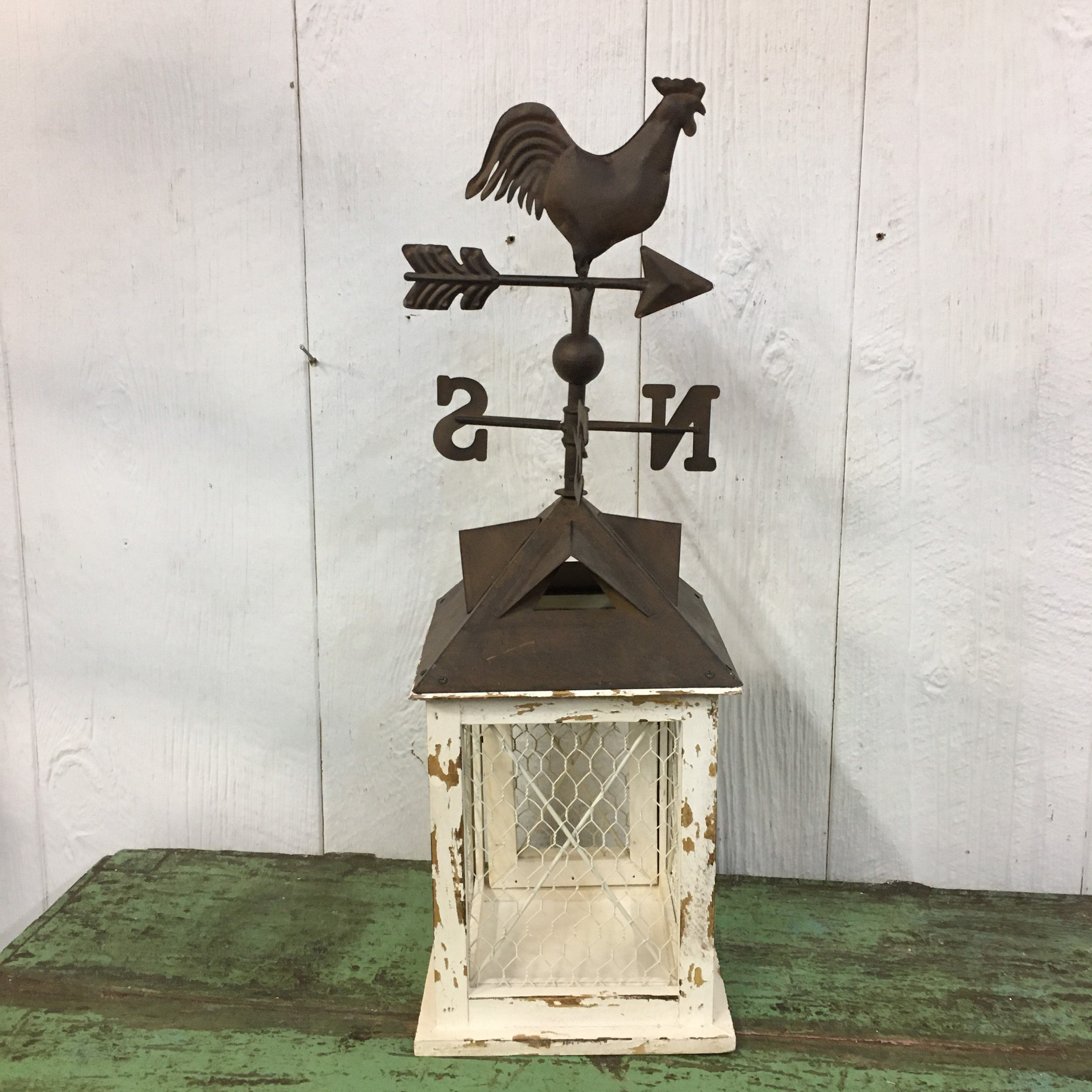 Unique Farmhouse Style Lantern Display W/ Mini Weathervane on - Etsy