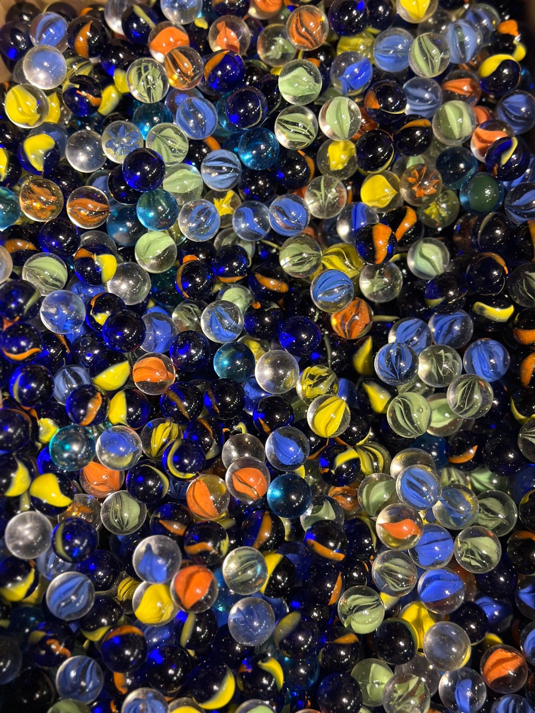 25 Antique and Vintage Marbles - Mixed Multi-color Glass Toy Marbles ...