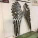 Large 43 Set of Galvanized Metal Angel Wings Pair Rustic Hanging Wall ...