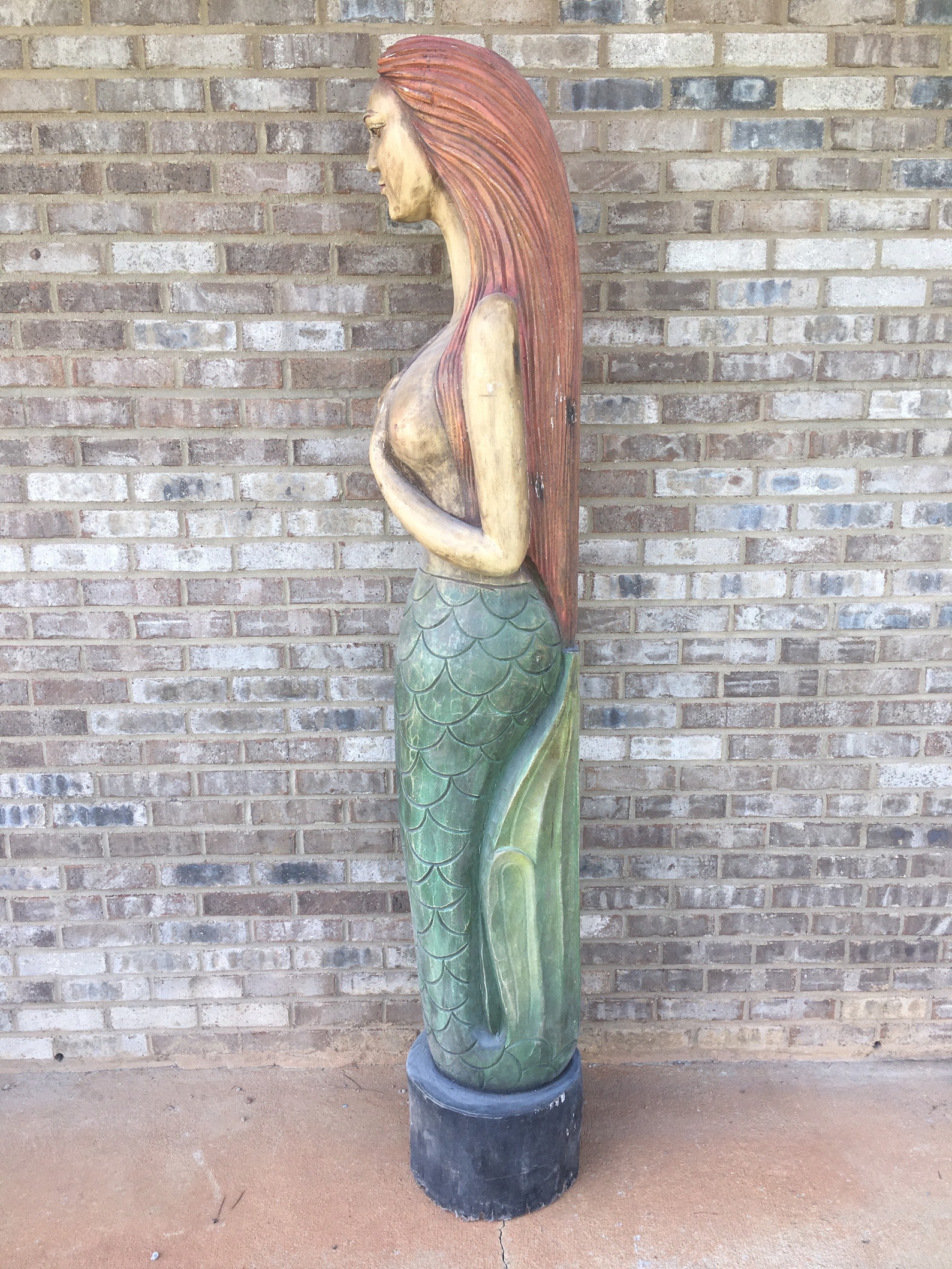 7 Ft Large Carved Wooden Mermaid Statue Mythical Siren Beach - Etsy