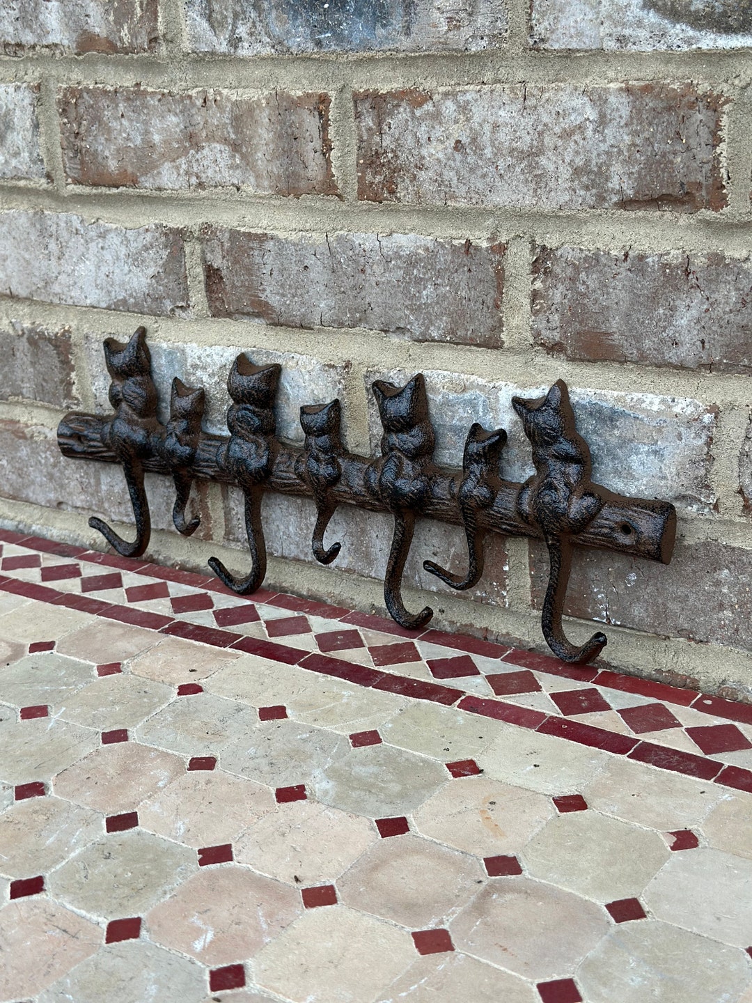 Cute Cast Iron Kitten Entryway Hanger Hooks Cat Tail - Etsy