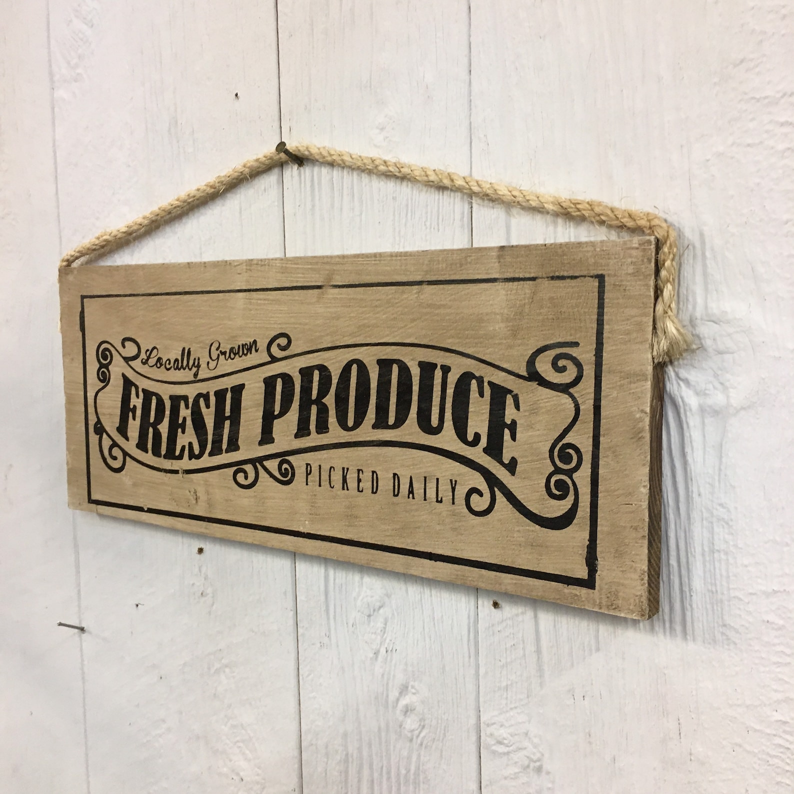 Locally Grown Fresh Produce Handmade Wooden Sign 20x8 Wall | Etsy