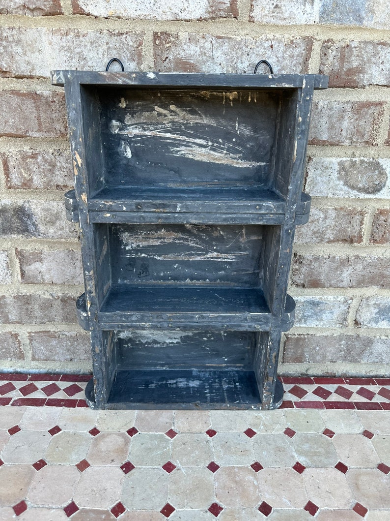 Rustic Three Tier Brick Mold Shelf Farmhouse Antique Style Distressed ...