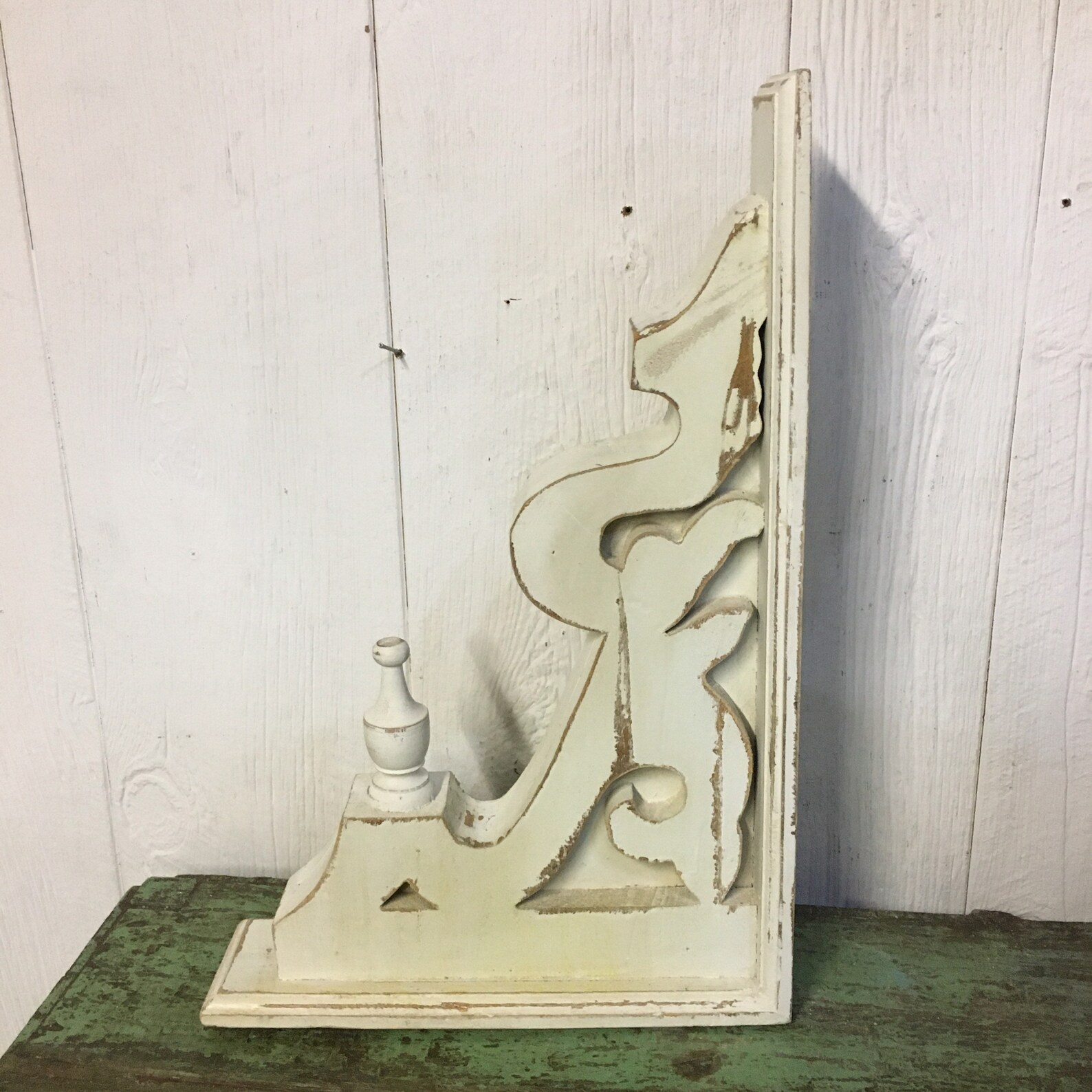 Pair Large Distressed White Wooden Corbels Farmhouse Shabby - Etsy
