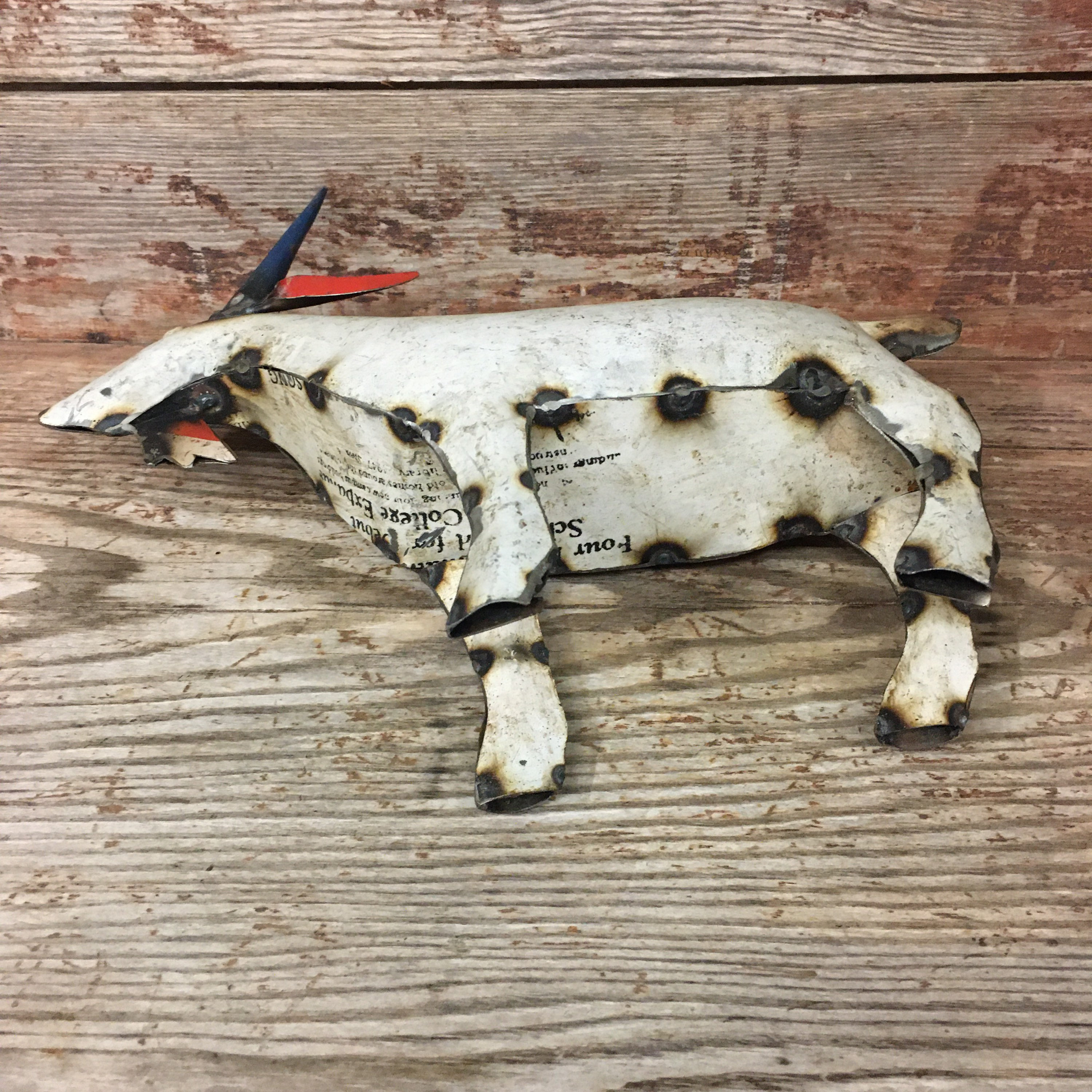 Cute Hand-Made Metal Goat Statue Figurine Folk Art Farmhouse | Etsy