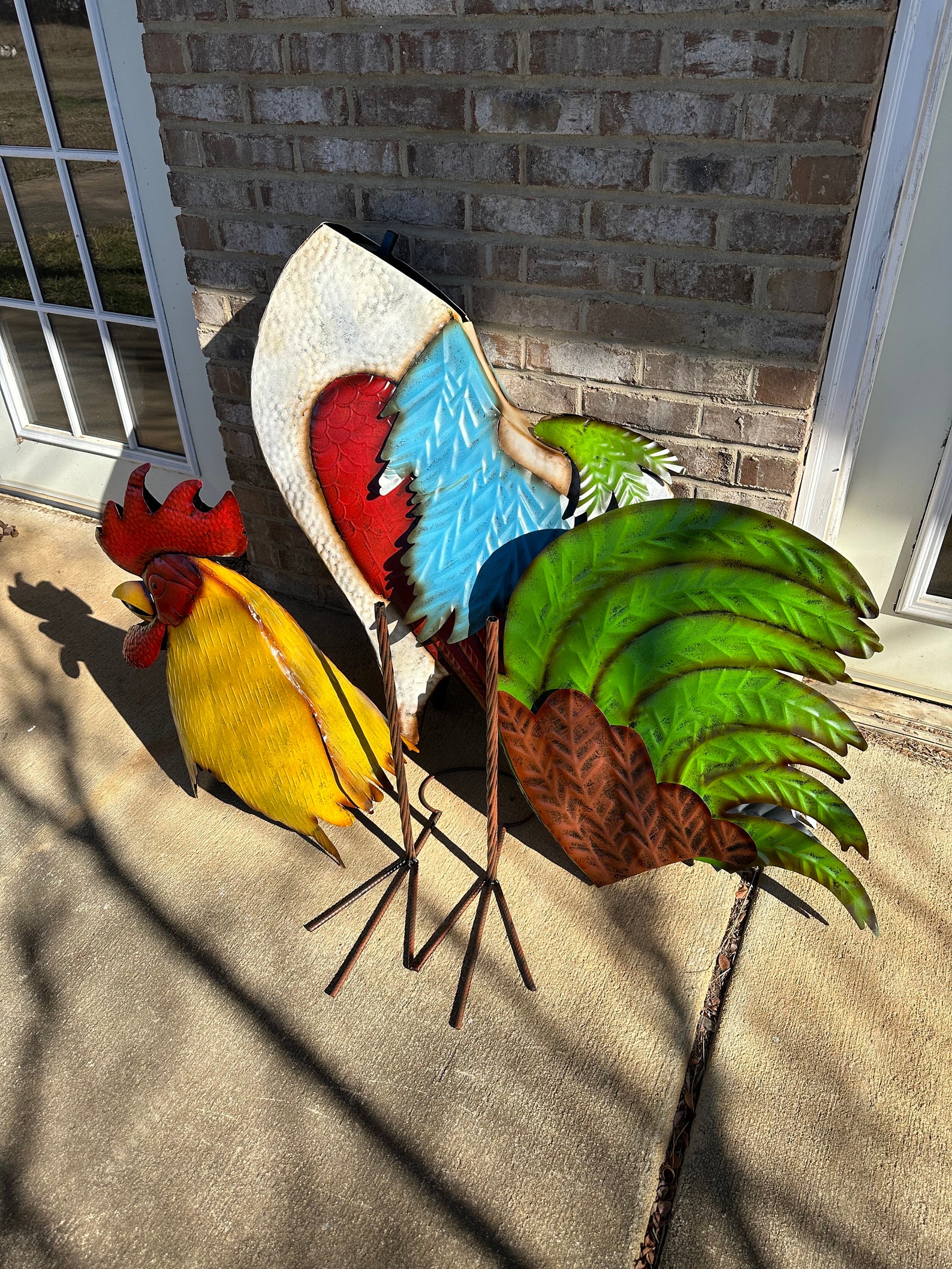 GIANT 5 Ft Tall Rooster Metal Statue Garden Art Yard Chicken - Etsy