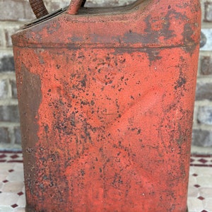 Antique Metal Jerry Can USMC 20 Red Fuel Gasoline Military Memorabilia ...