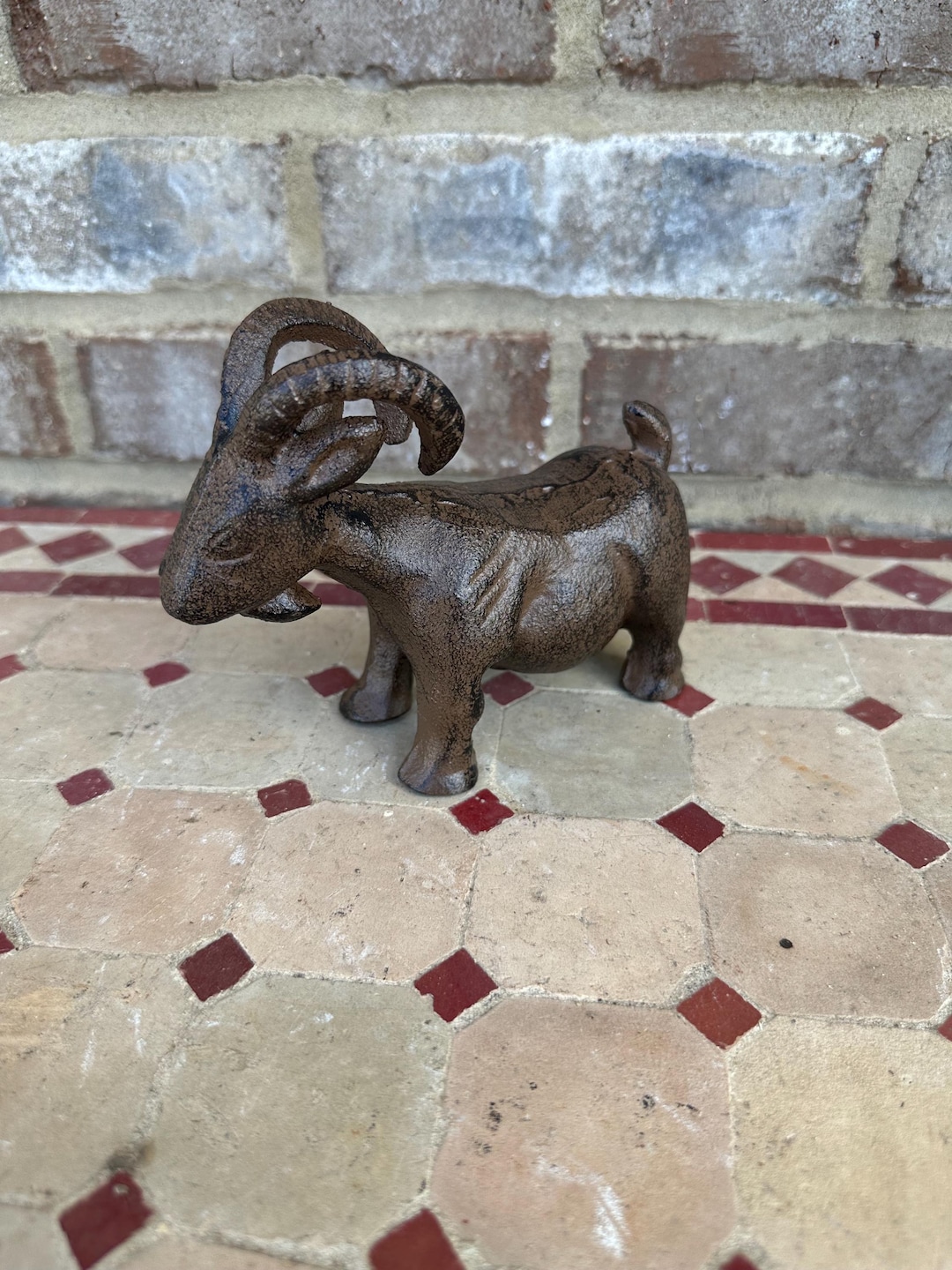 Cast Iron Goat Statue Shelf Art Paperweight Farm Display Ram - Etsy