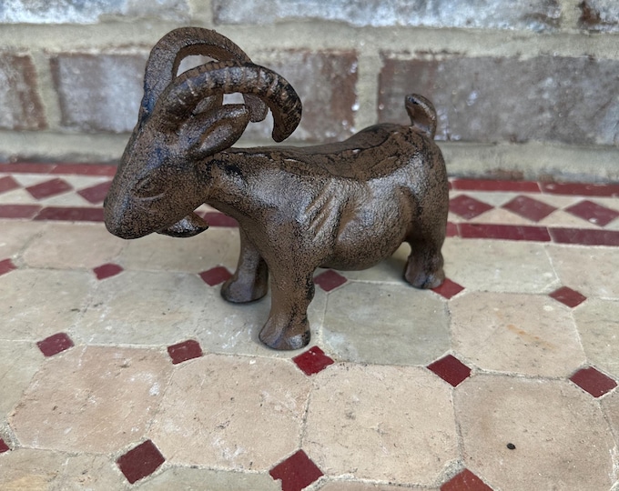 Cast Iron Goat Statue Shelf Art Paperweight Farm Display Ram - Etsy