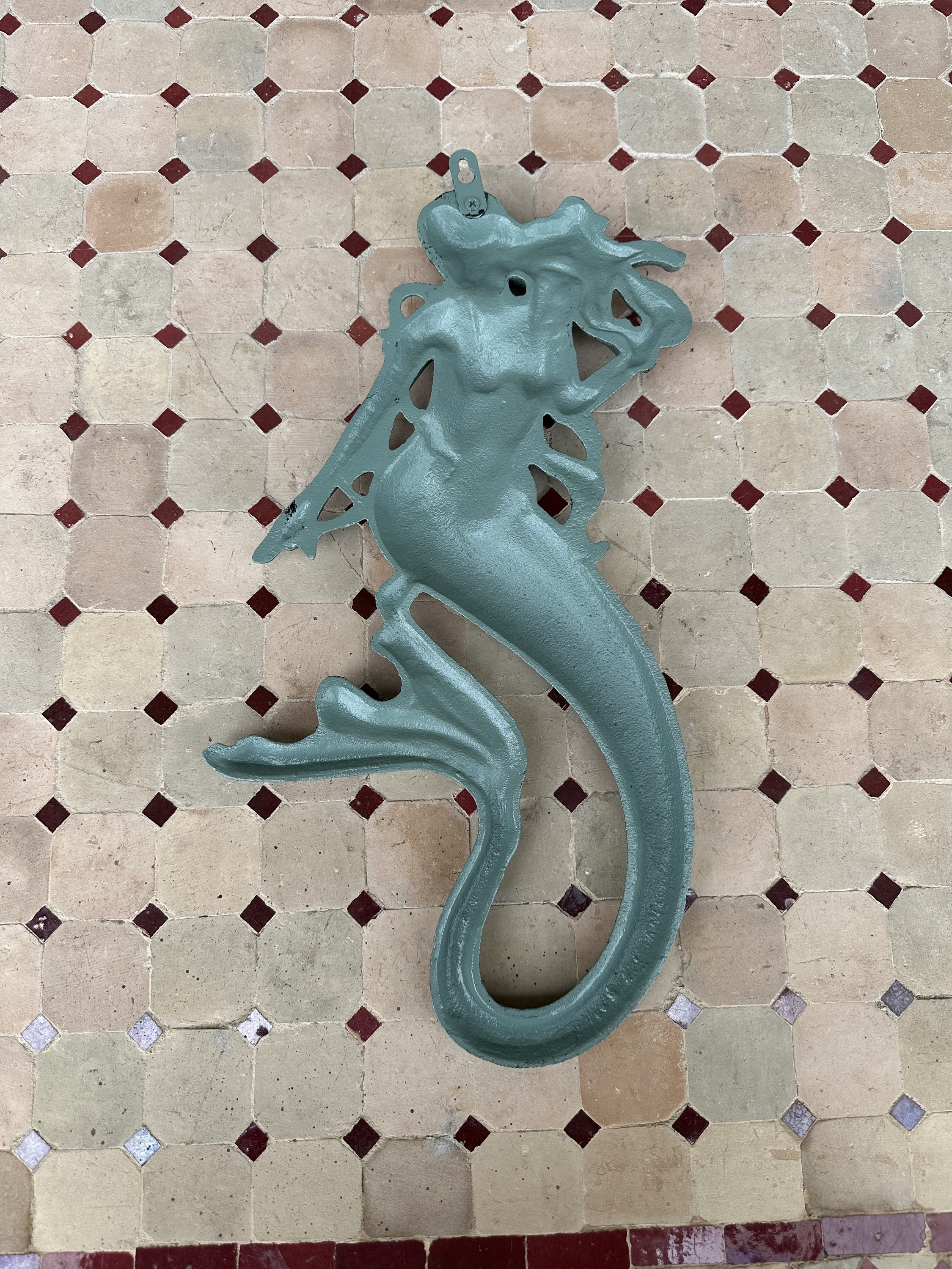 Large 17” Cast Iron Nautical Mermaid Plaque Wall Hanging Rustic ...